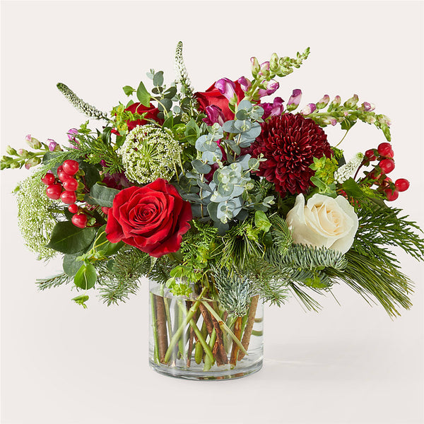 Cranberry Fizz Bouquet – red, white flower arrangement | Pleasanton, CA ...